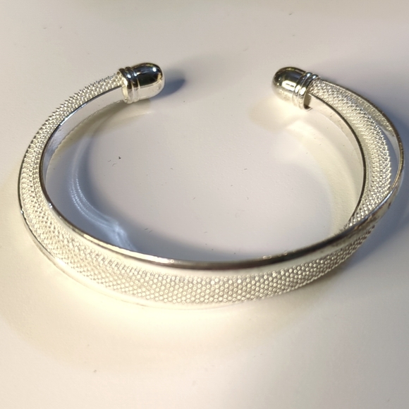 Kikisjewels | Jewelry | Womens Silver Plated Mesh Curvy Cuff Bracelet ...